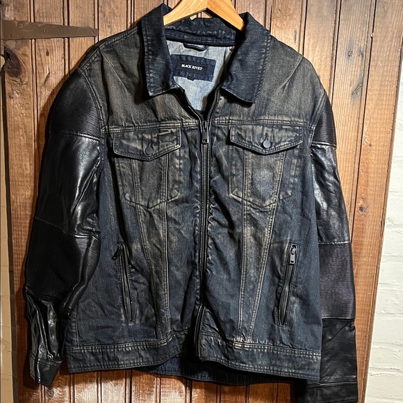 Black Rivet | Jackets & Coats | Black Rivet Denim And Faux Leather ...